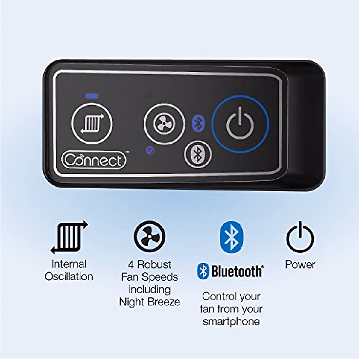 Lasko 42" Portable Outdoor Tower Fan with Bluetooth Technology for Decks, Patios and Porches with 4 Speeds, Night Mode, Internal Oscillation, Black, YF200