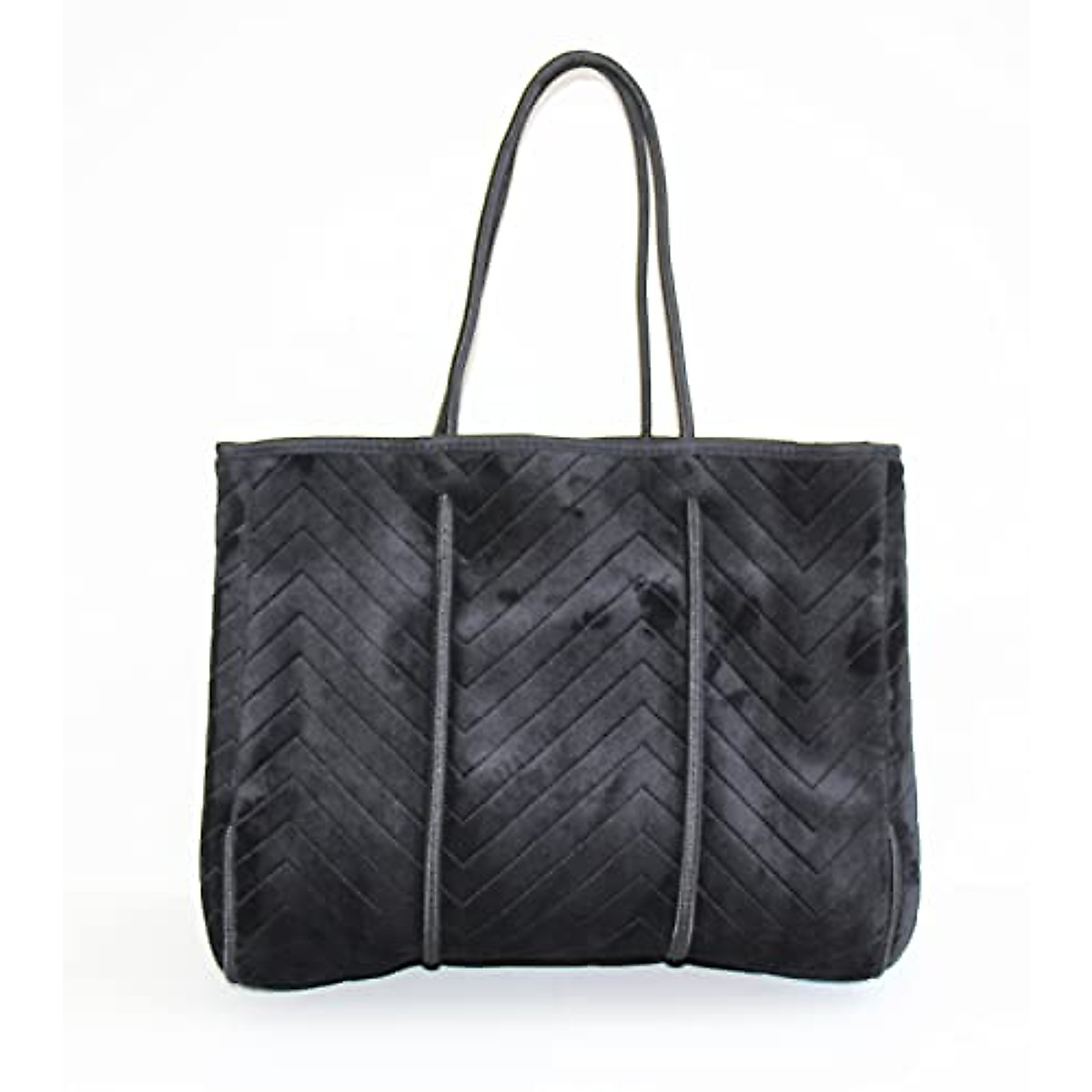 lemonbella Large Tote Bag, Neoprene Velvet Tote, Womens Tote Bag, Large Neoprene Tote, Tote with WristleT