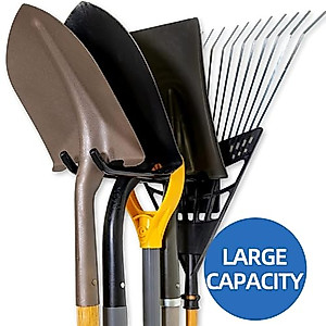 BUTIFULSIC Garden Tool Rack Broom Hanger Garage Wall Organizer Ladder Hooks Garden Tool Organizer Hanger Holder Storage Hook for Garage Trimmer Garage Hooks Mop Rack Broom Rack