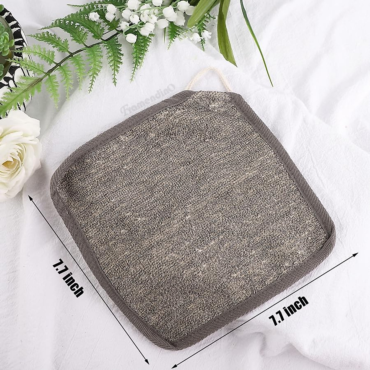 Framendino, 3 Pack Dual-Textured Exfoliating Washcloth with Soft and Scrubbing Side Body Exfoliation Wash Clothes for Bath Shower