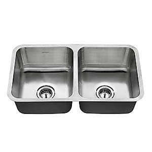 American Standard 18DB.9321800T.075 Undermount 32x18 Double Bowl Sink, Stainless Steel