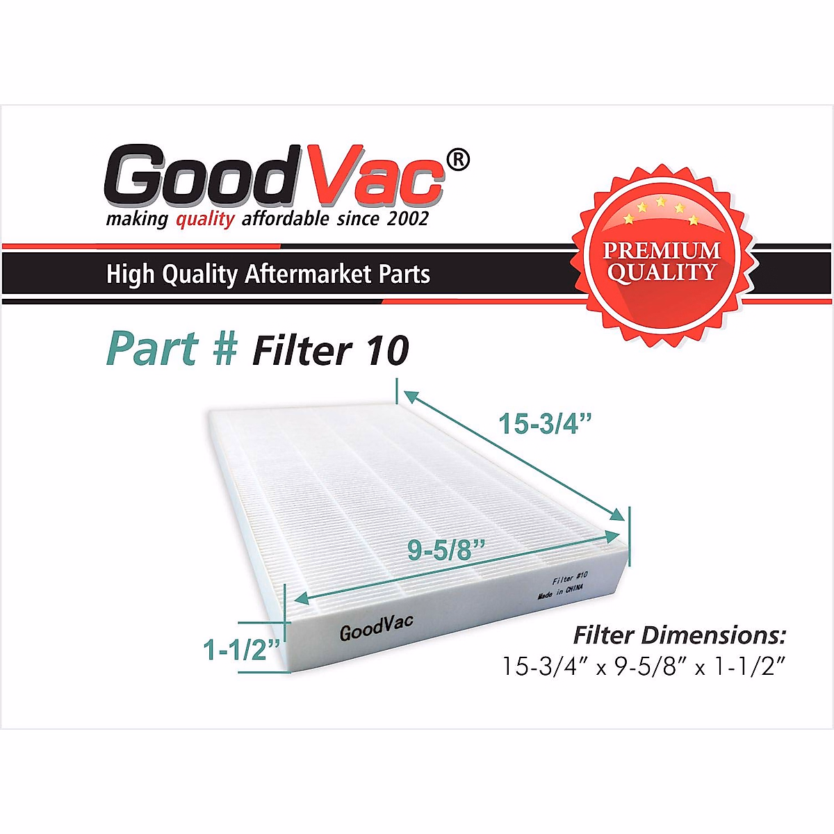 GOODVAC Replacement HEPA Filter to fit Sharp FZ-C100HFU KC-850U