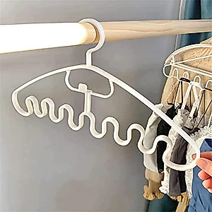 Mikylay Wave Pattern Stackable Hanger - Magic Wave Pattern Hanger - Multifunctional Smart Closet Organizer Hanger 8 Slots - Space Saver Closet Organization Hangers for Bra Top Camisole (3pcs)