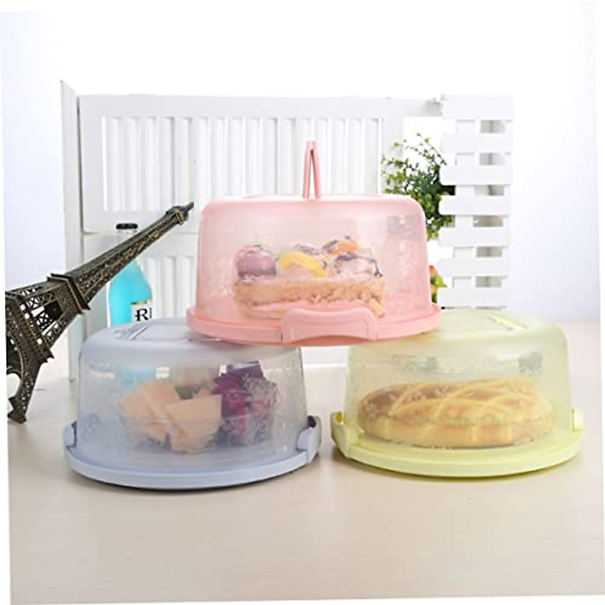 FELTECHELECTR Kitchen Cake Boxes with Lids Fridge Storage Organizer Food Storage Box with Handle