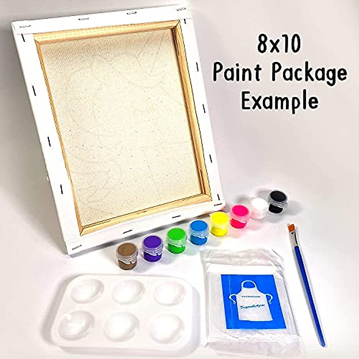Indigo Art Studio Pre Drawn Canvas Paint Kit for Adults | Stenciled 12 Acrylic Paints, Smock, Brush, Pallet | Art Activity | Afro Retro | Birthday & Sip and Paint Twist Party Queen #4 (8x10 Inches)