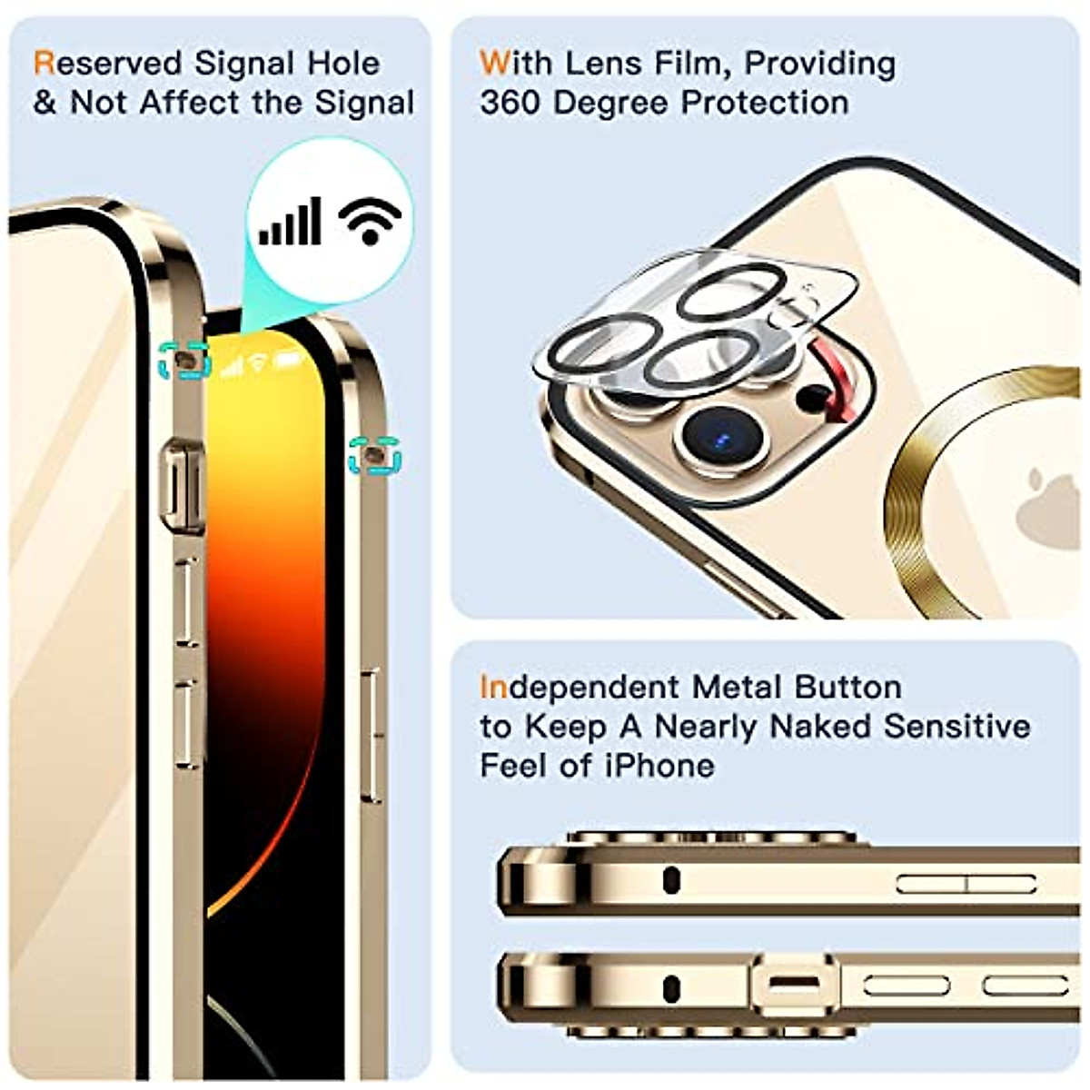 [CD Loop+Safety Lock] Magnetic Case for iPhone 13 Pro Max,[Privacy Screen with Camera Protector][Electroplating Metal Bumper] Double Sided 9H Glass Compatible with MagSafe Case for iPhone 13 Pro Max