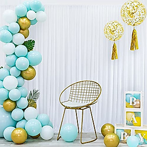 30 ft x 10 ft Wrinkle Free White Backdrop Curtain Panels, Polyester Photography Backdrop Drapes, Wedding Party Home Decoration Supplies