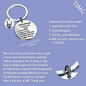 TIIMG Metalhead Keychain Gift Heavy Metal Band Fan Gift Heavy Metal Rocker Gift Metal Fan Gift (Metalhead US)