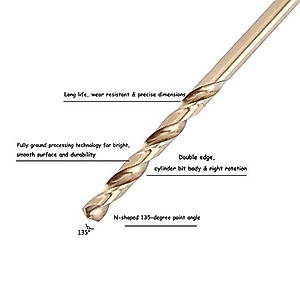 ZLYY HSS Cobalt Drill Bit, 1mm Diameter Twist Drill bits, Split Point for Drilling Metal Steel Aluminum 10Pcs
