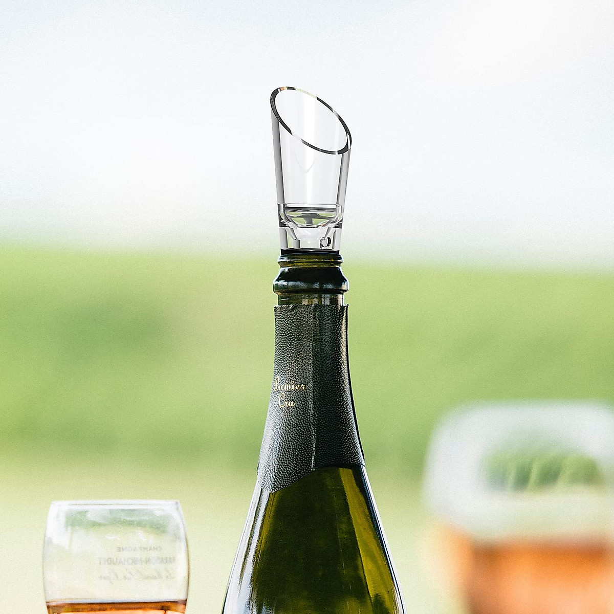 ReignSword 6 Pcs Wine Aerator Pourer Spouts, Premium Wine Bottle Decanter Spout Aerator (Black)