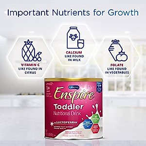 Enfagrow Enspire Toddler Nutritional Drink with Lactofrerrin, DHA, and MFGM for Brain Support and Immune Health, Non-GMO, Powder Tub 24 Oz, Pack of 4