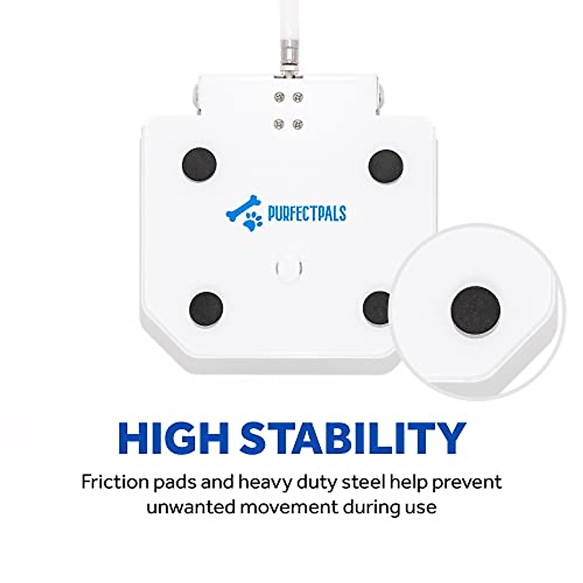 PurfectPals Dog Water Fountain, Step On Paw Activated Dispenser for Dogs, Upgraded Sprinkler, Easy to Use and Sturdy Fresh Drinking, White, Blue, Yellow