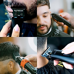 Supreme Trimmer 2-in-1 Pro Clipper & DLC T-Shaper Combo | Professional Beard Trimmer ST5206 & Hair Clipper STC5030 Barber Kit | Black