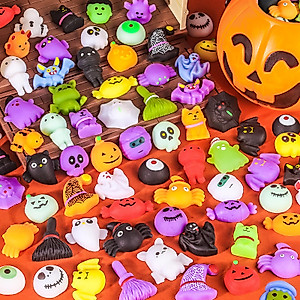 68Pcs Halloween Squishy Toys for Kids, Halloween Party Favors, Trick or Treat Goodie Bag Fillers, Kawaii Squishy Halloween Toys Gifts for Boys Girls Classroom Rewards