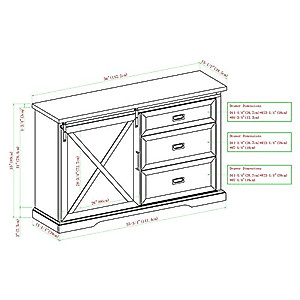 Walker Edison Modern Farmhouse Wood Sliding X Barn Door Buffet Sideboard Living Room Entryway Serving Storage Cabinet Doors-Dining Room Console 56 Inch, Grey Wash