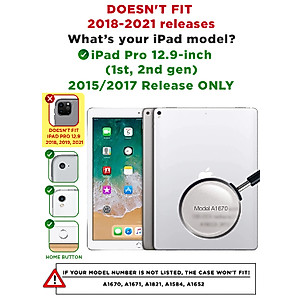 Pure Sense Buddy Antimicrobial Kids Case for iPad Pro 12.9-1st 2nd Gen 2015 2017 | Full Kit: Rugged Case Stand, Handle, Screen Protector, Strap and Spray