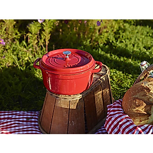 Staub 4 Qt. Round Cocotte-cherry Red