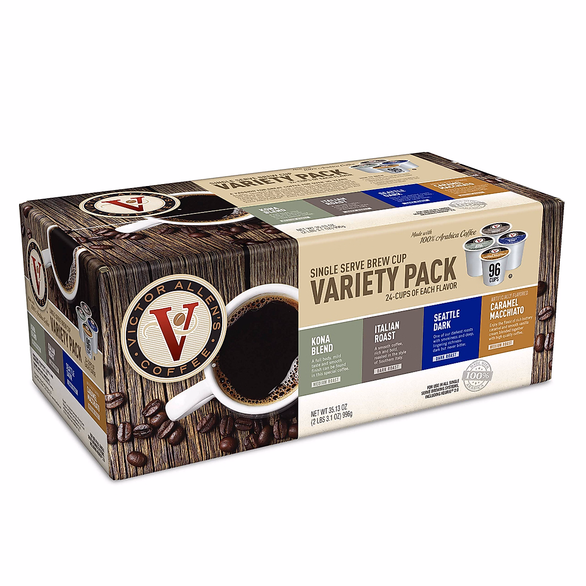 Victor Allen's Coffee Variety Packs (96 Count) for Keurig Brewers