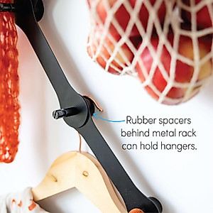 Three by Three Seattle FIT•Check! Minimalist Wall Rack in Black Metal – Customizable, Elegant Hanging Hook Solution – Add Style with Flexible Installation – Fully Extended: 45.5 x 1.45 x 1.5 in