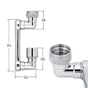 8T8 1080° Rotating Faucet Aerator Extender, Large-Angle Water Nozzle Faucet Adapter, Universal Splash Filter Kitchen Tap Extend, Faucets Bubbler for Kitchen and Bathroom Sink Faucet