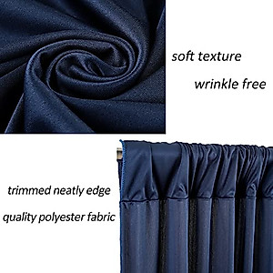10x10 Navy Blue Backdrop Curtain for Parties Wrinkle Free Photo Curtains Backdrop Drapes Fabric Decoration for Wedding Birthday Party Baby Shower 5ft x 10ft,2 Panels