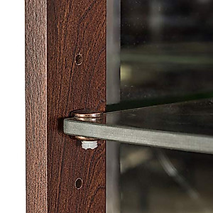 Home Source Splendid Dining Room or Lounge Corner Bar with Wood Frame and 5 Bottle Wine Rack, Mahogany