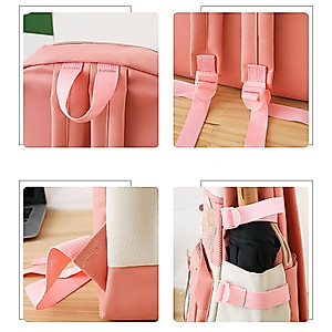 Aiyify 5Pcs Kawaii Backpack Cute Backpack for School Aesthetic Backpack Kawaii School Supplies Backpack Set with Accessories (Black)…