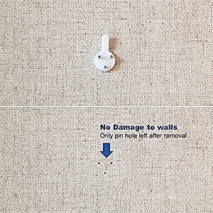 Auniwaig Hardwall Hangers Plastic Invisible Traceless Nails Hooks ​Wall Mount Non-Mark Hanging Hooks for Cinder Block Pictures Photo Frame Hanging, 25mm, 20PCS