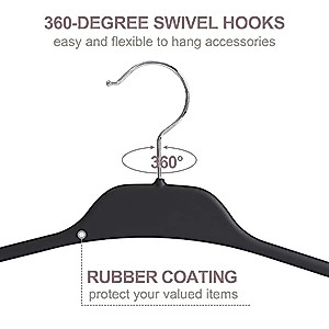 ROSOS Belt Hanger Holder Organizer 2 Pack, Non Slip Belt Rack with 360 Degree Swivel Hooks, Sturdy Belt Organizer for Closet Storage Ideal for Belts, Ties, Tank Tops, Scarves and Masks, Black