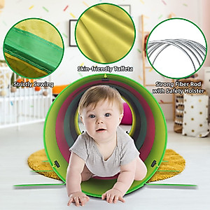 Kids Play Tunnel for Toddlers 1-3 Caterpillar Pop Up Baby Tunnel for Kids to Crawl Through 6 Foot with Breathable Mesh Collapsible Toddler Tunnel Toys Gift for Children Dog Kids Backyard Playset