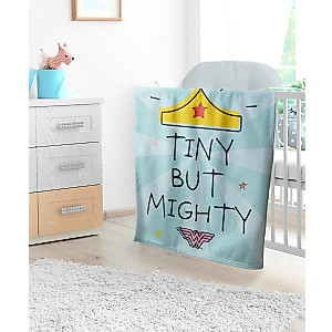 LOGOVISION Wonder Woman Lightweight Baby Blanket, 30"X40", Tiny But Mighty Unisex for Infants Girls & Boys