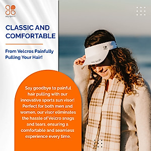 EQ SPORT Sun Visors for Women and Men - Stretchy Elastic Band Golf and Tennis Visors for Women - Black Sport Visor Hats