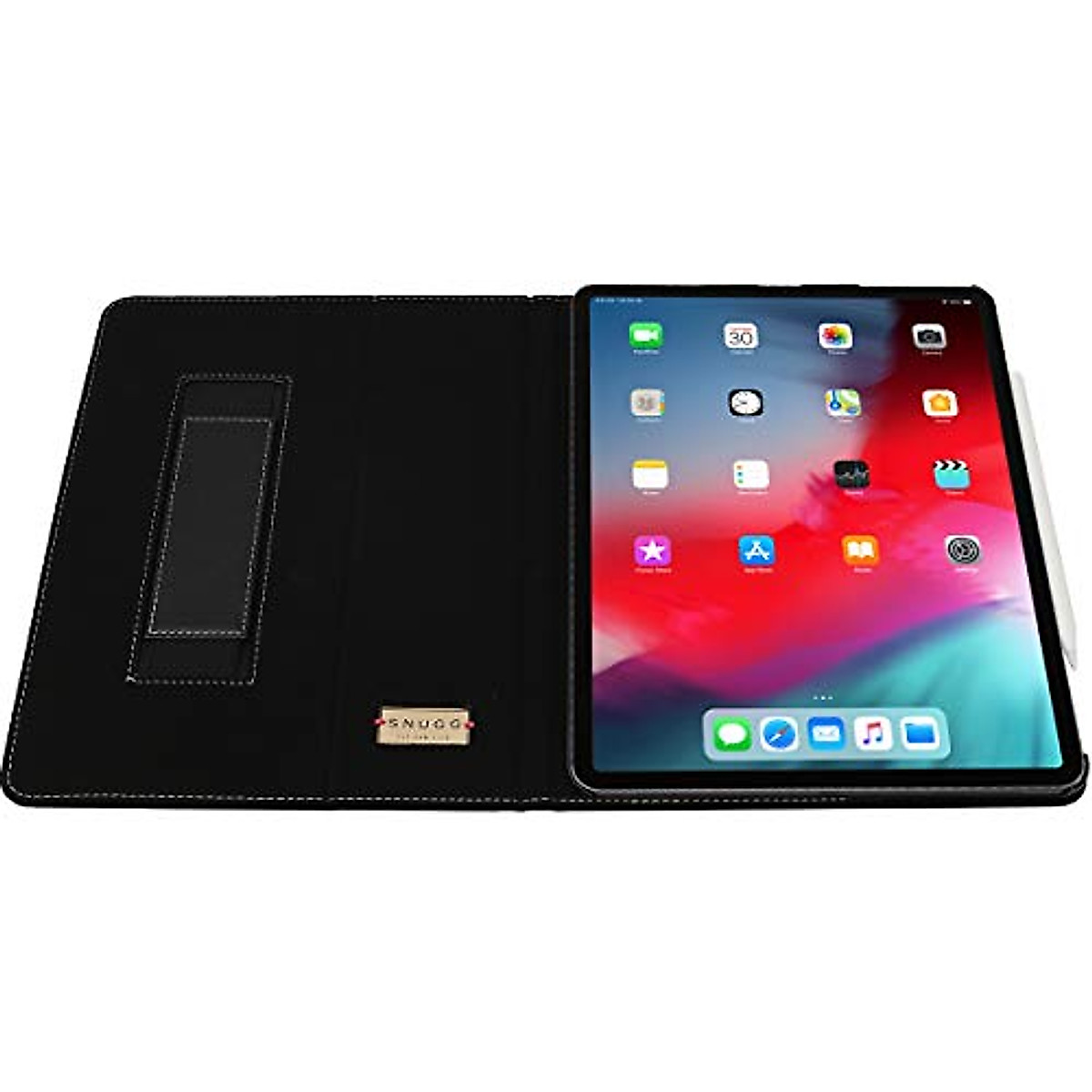 Snugg iPad Pro 11" Leather Case with Stand, Magnetic Closure, Protected Corners and Auto Sleep/Wake Function - Blackest Black