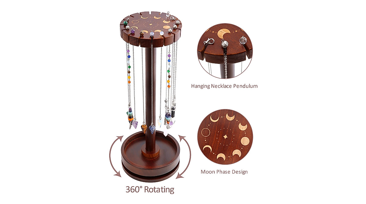 Ceiner Moon Phase Pendulum Stand - Rotating Crystal Holder