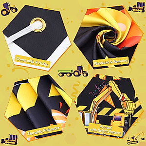 Construction Happy Birthday Banner Large Dump Truck Backdrop Excavator Crane Digger Background Party Supplies for Boys Kids Construction Baby Shower Birthday Party Decoration