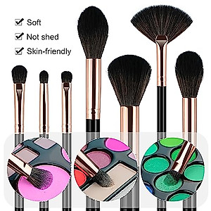 Makeup Brushes Set,Foundation Powder Brush Eyeshadow Brush Concealers Blush Face Professional Make up Brushes Kit with Gifts Box for Woman(Black,14Pcs)