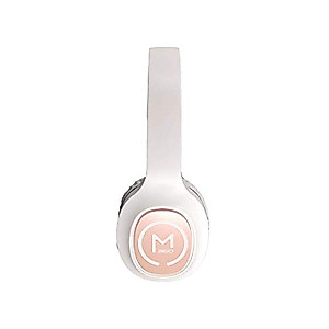 Morpheus 360 Tremors HP4500R Wireless on Ear Headphones - Bluetooth Headset with Mic - White-Rose Gold