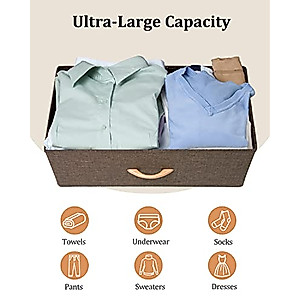 JOINHOM Dresser Storage Tower with 5 Drawers, Fabric Tall Dresser Drawer for Bedroom, Office, Entryway, Living Room and Closet - Sturdy Steel Frame, Easy Pull Bins & Wooden Top