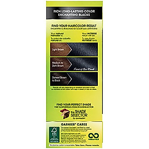 Garnier Nutrisse Nourishing Hair Color Creme, 12 Natural Blue Black (Packaging May Vary)