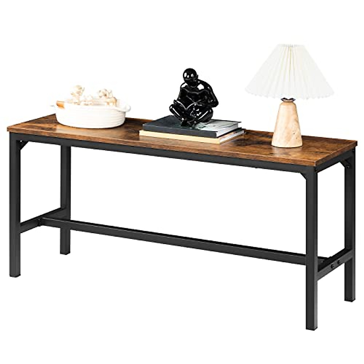 HOOBRO Dining Benches, Pair of 2 Kitchen Benches, Industrial Table Benches, Wooden Indoor Benches, Durable and Stable, for Dining Room, Kitchen, Living Room, Bedroom, Rustic Brown BF02CD01