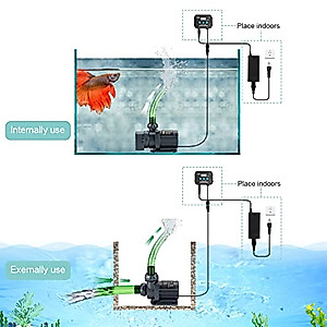 hygger 800GPH Quiet Submersible and External 24V Water Pump, with Controller (30%-100% Settings), Powerful Return Pump for Fish Tanks, Aquariums, Ponds, Fountains, Sump, Hydroponics (25W, 9.8ft)
