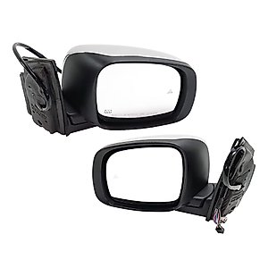 Kool Vue Driver & Passenger Side Power Heated Mirrors for Dodge Grand Caravan Chrysler Town & Country 2009-2016 With Signal Light & Blind Spot Monitor Chrome