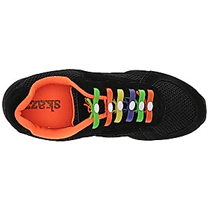 Skazz by Sansha Women's Dance Studio Exercise Sneakers Mesh Suede Rubber Split-Sole Haley, Black/Orange,7.5