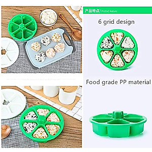 6 in 1 Onigiri Mold Triangle Sushi Mold, Sushi Mold Case DIY Onigiri Maker, Able to Make up to 6 Triangular Sushi at The Same Time Quickly And Easily