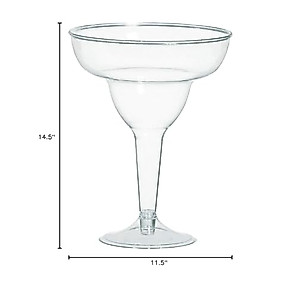 Amscan Clear Classic Margarita Glasses - 11 oz. (Set of 20) - For Parties & Events