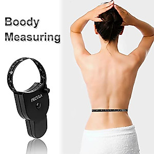 Body Measuring Tape 60 inch, Body Tape Measure, Lock Pin and Push Button Retract, Body Measurement Tape, Black