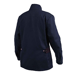 Black Stallion JF1015-NB AngelFire Women's FR Cotton Welding Jacket, Navy & Black, Large