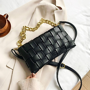 COFIHOME Women’s Braided Shoulder Bag Purses and Handbags Crossbody Flapper Braided Satchel Clutch Evening Bag