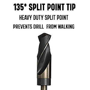 Drill America - KFDRSD11/16 11/16" Reduced Shank High Speed Steel Black & Gold KFD Drill Bit with 1/2" Shank, KFD Series