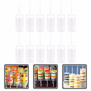 60Pack Cake Push Pop Containers with Lids, Reusable Cake Push Pops, Muti-purpose Push Pop Cake Containers, Plastic Cake Push-up Pop Shooter for Cupcake, Confetti, Homemade Ice Cream,Desserts